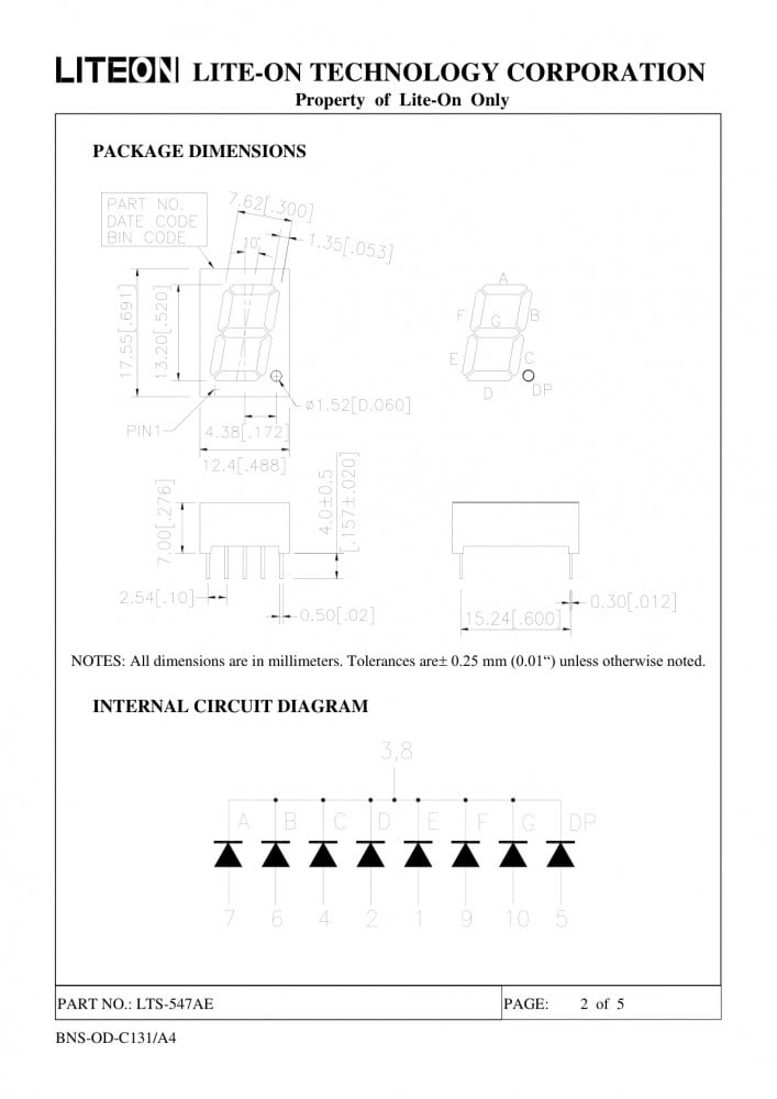 LTS-547AE datasheet page 3