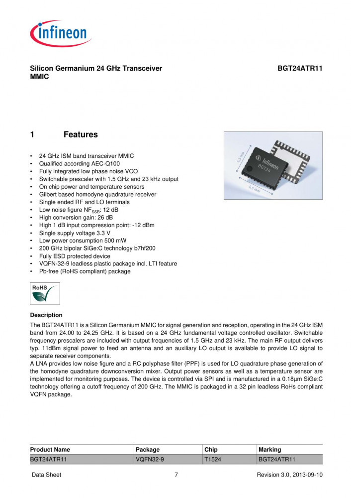 BGT24ATR11 datasheet page 7