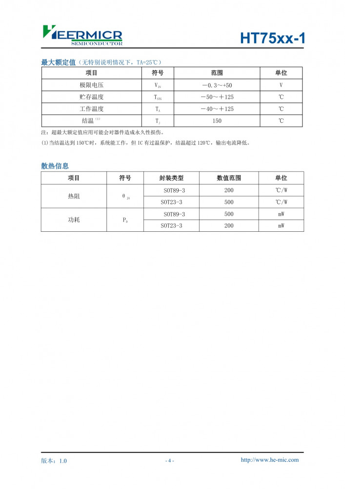 HT7533-1 datasheet page 4