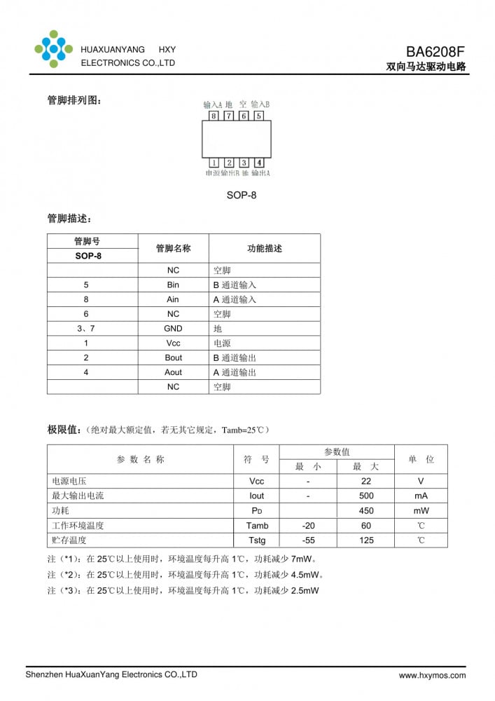 BA6208F-HXY datasheet page 2