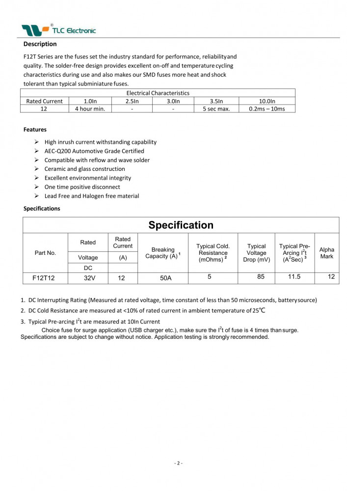 F12T12 datasheet page 2