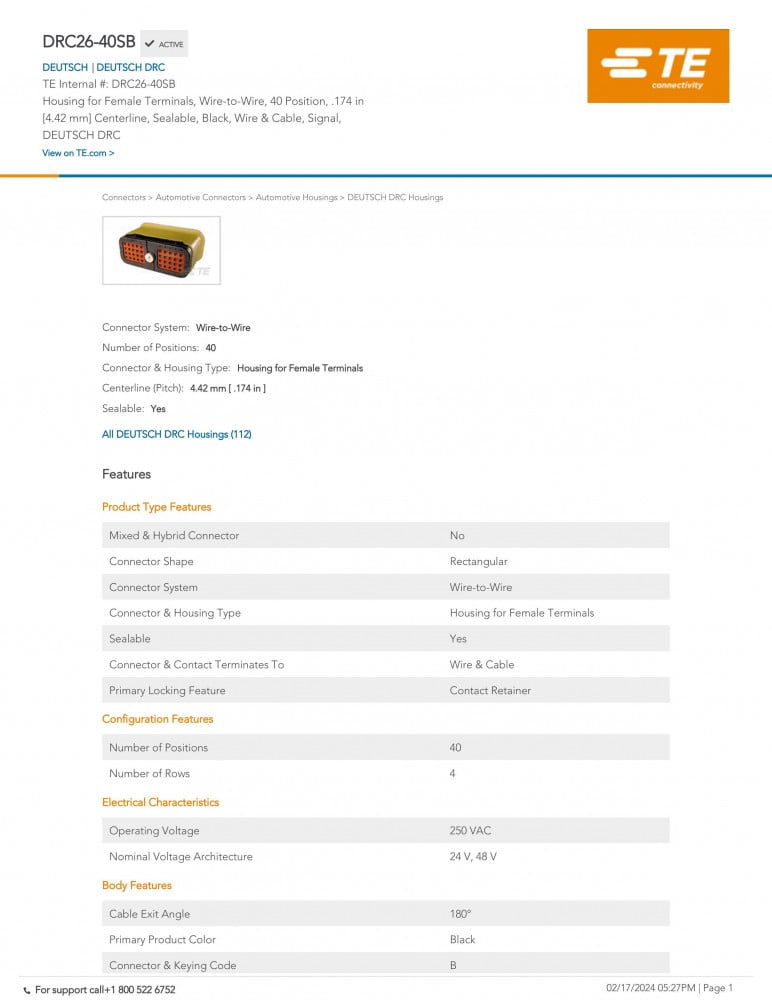 DRC26-40SB technical document page 1