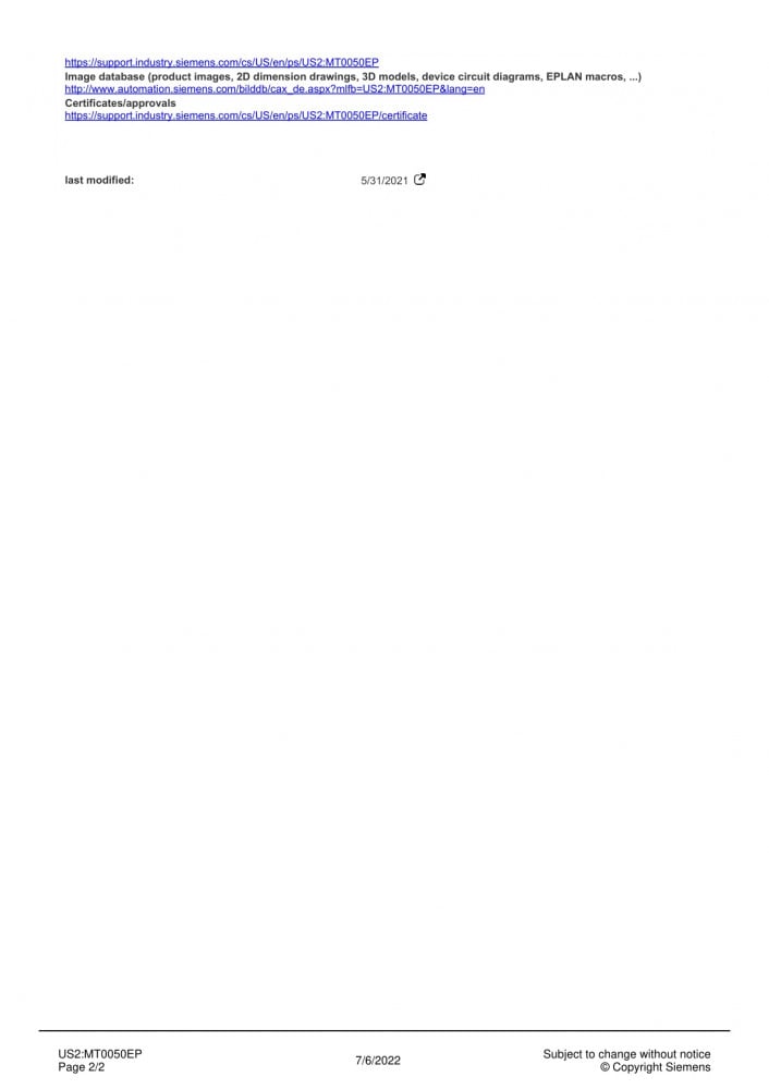 MT0050EP datasheet page 2