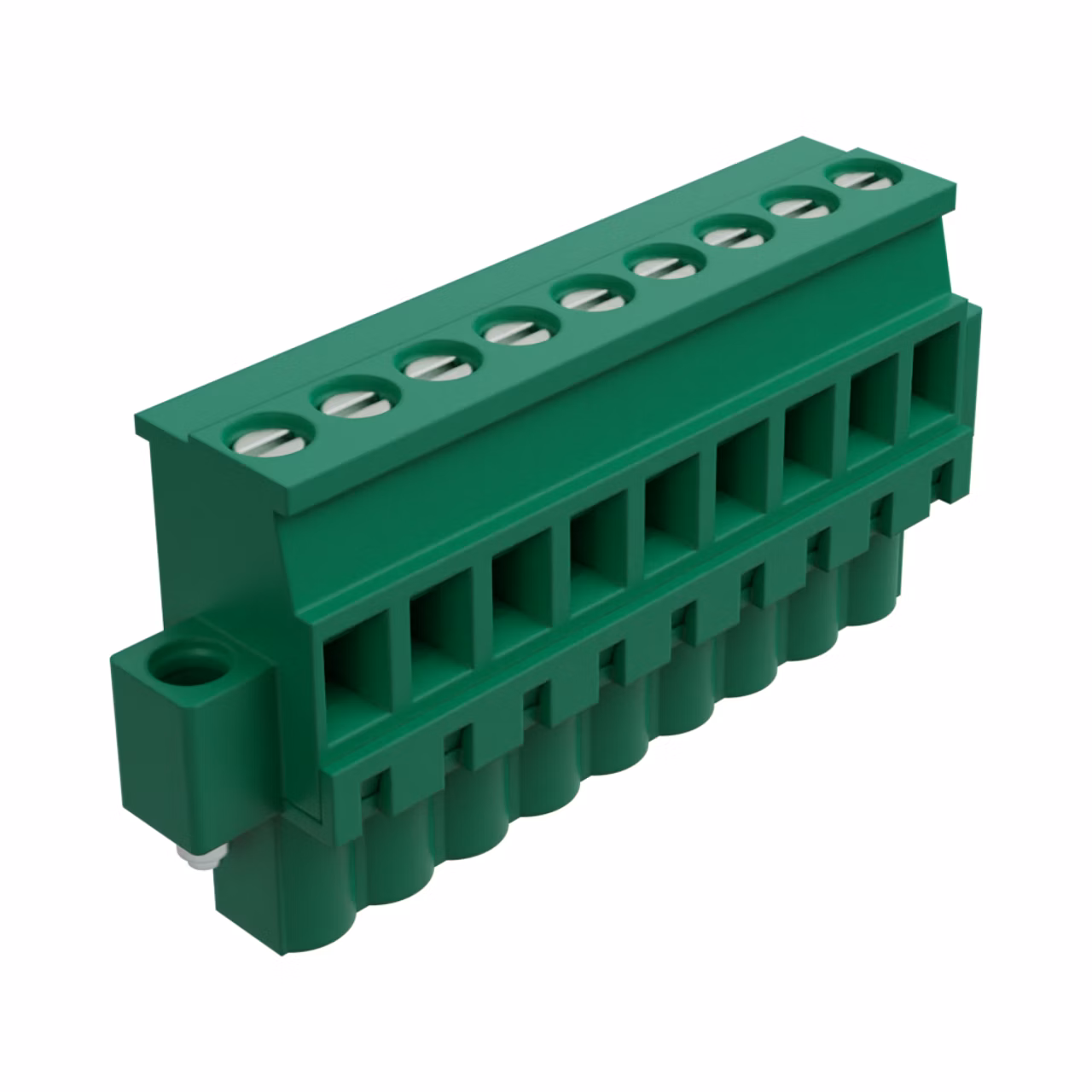 5.00mm Pitch Eurostyle Vertical Plug, with Retention Screws and Standard  Imprinting, Rear Wire Entry, Green Housing, 9 Circuits for sale