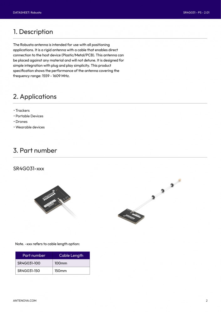 Robusta SR4G031 datasheet page 2