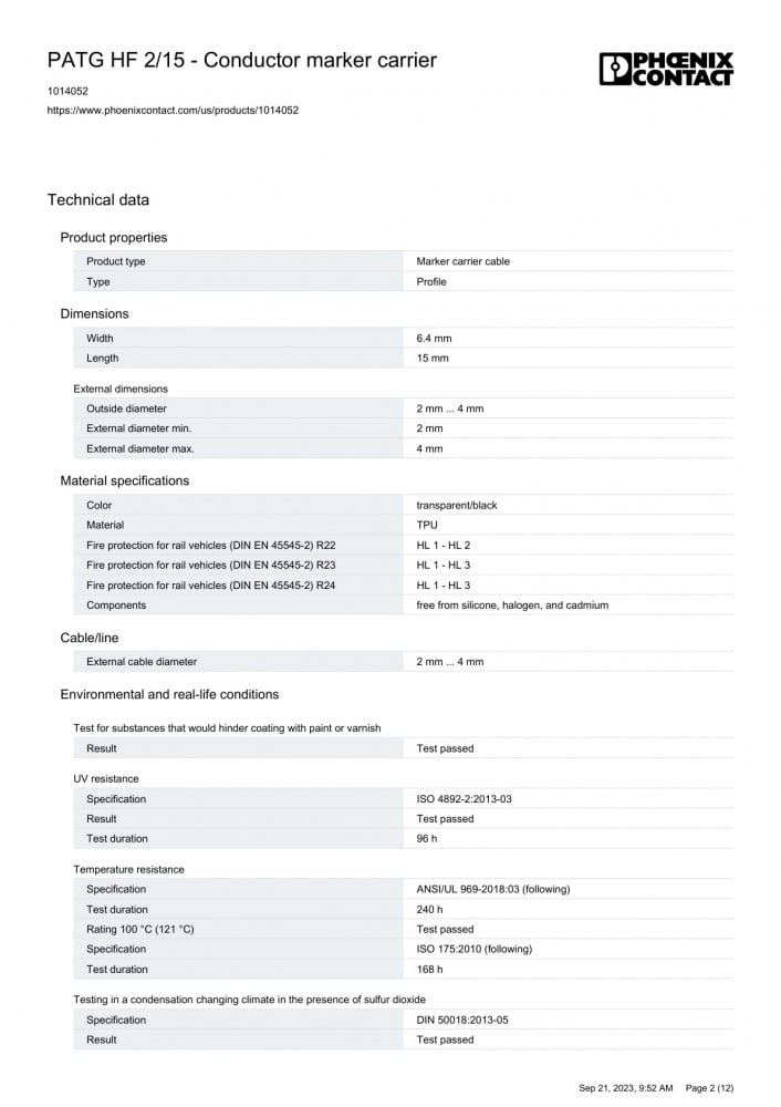 Phoenix Contact 1014052 documentation page 2