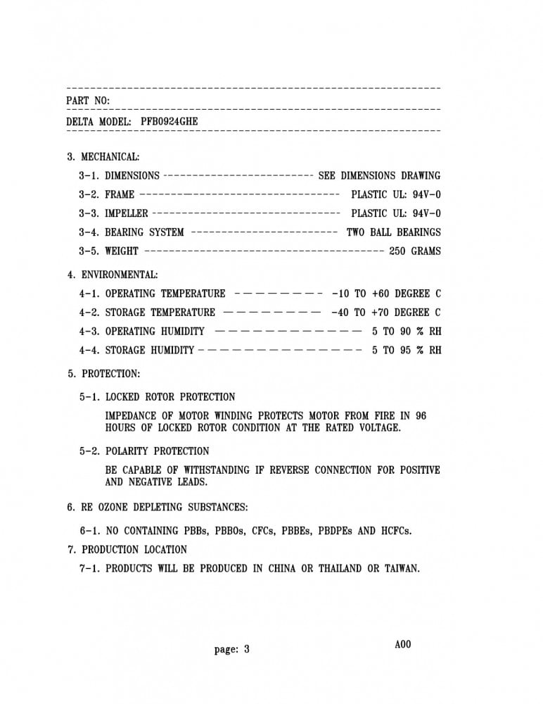 PFB0924GHE specification page 3