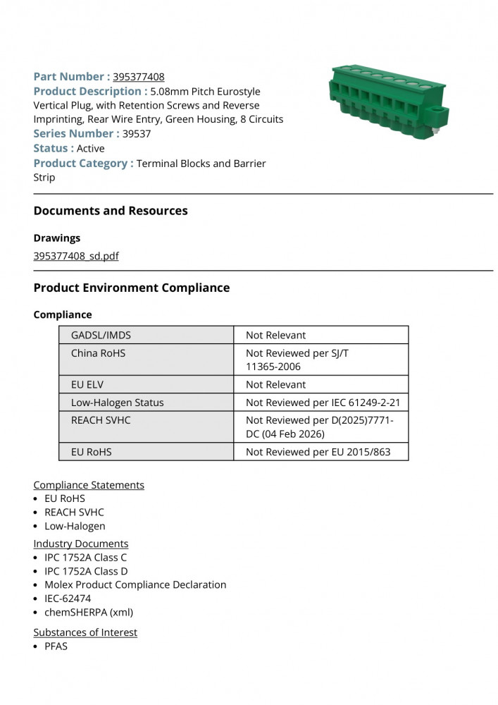 Molex drawing page 1