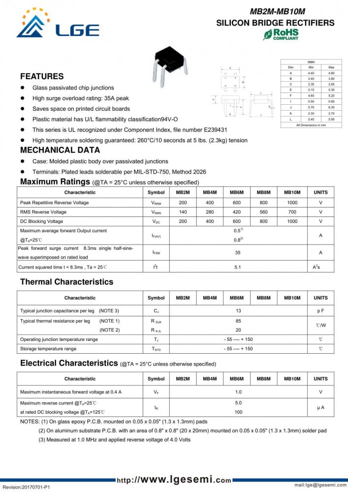 LGE MB6M datasheet page 1
