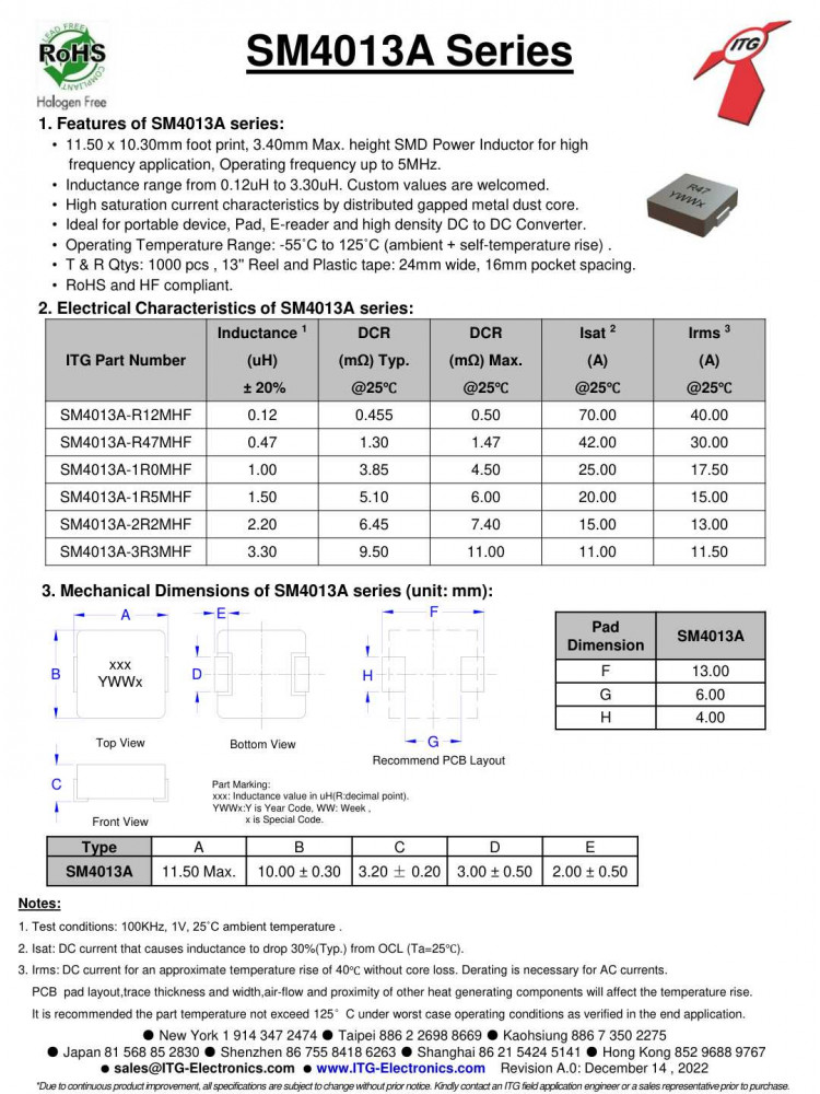 SM4013A technical document page 1