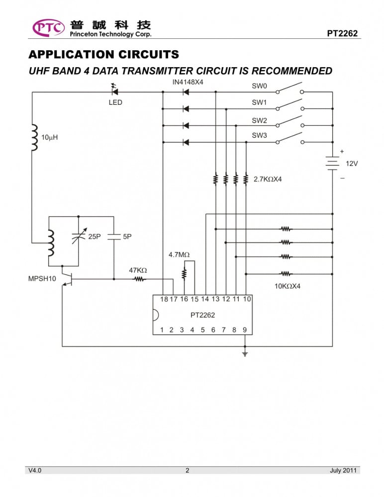 PT2262 datasheet page 2