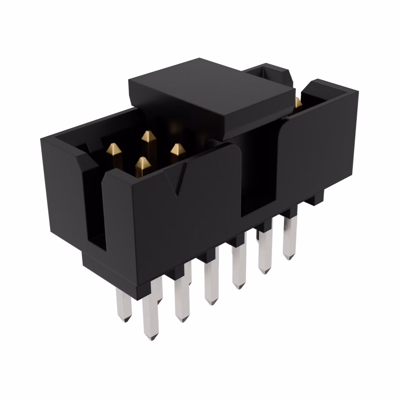 2.00mm Pitch Milli-Grid Header, Vertical, Surface Mount, Dual Row Dual Body, 40 Circuits, 0.38µm Gold (Au) Plating, 12.80mm Stacking Height, with Cap and Pegs, Tape and Reel, Lead-Free
