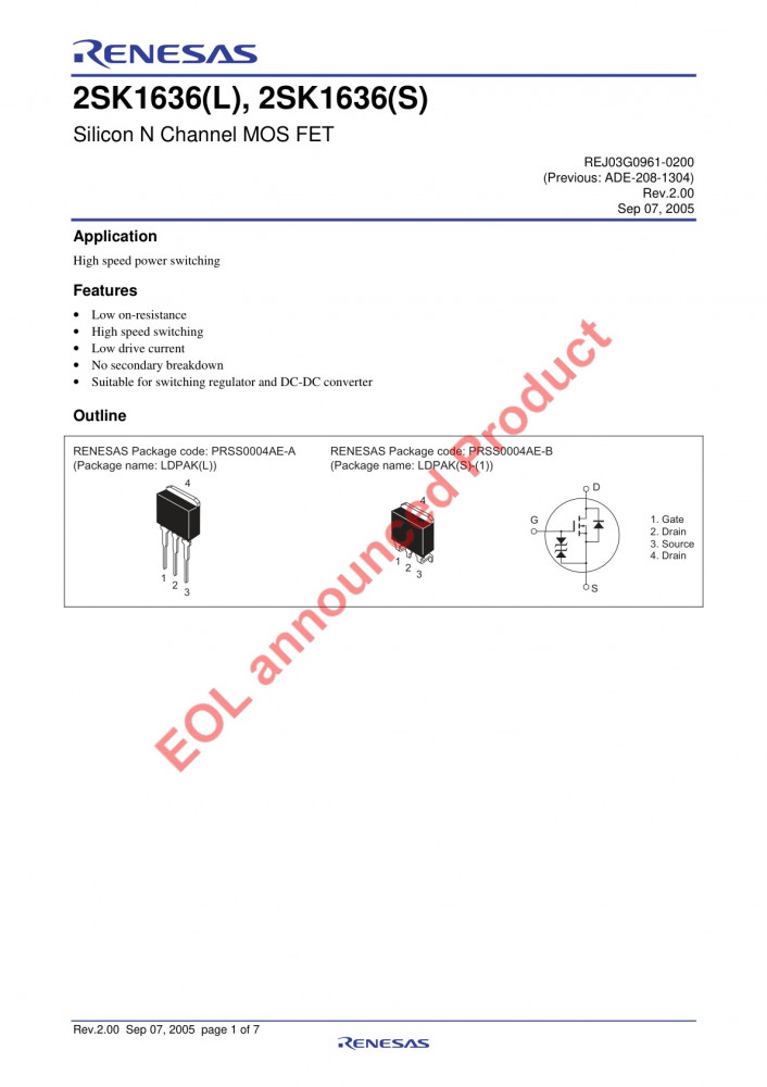 2SK1636L-E datasheet page 3