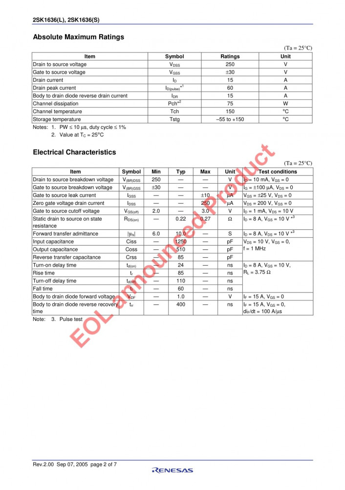 2SK1636L-E datasheet page 4