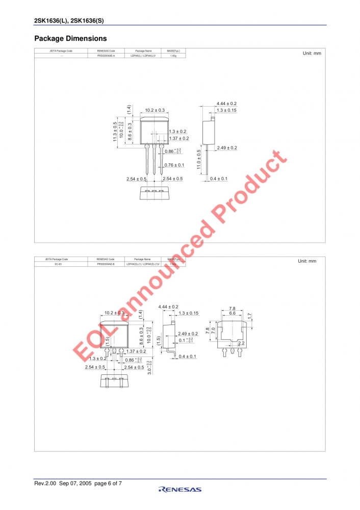 2SK1636L-E datasheet page 8