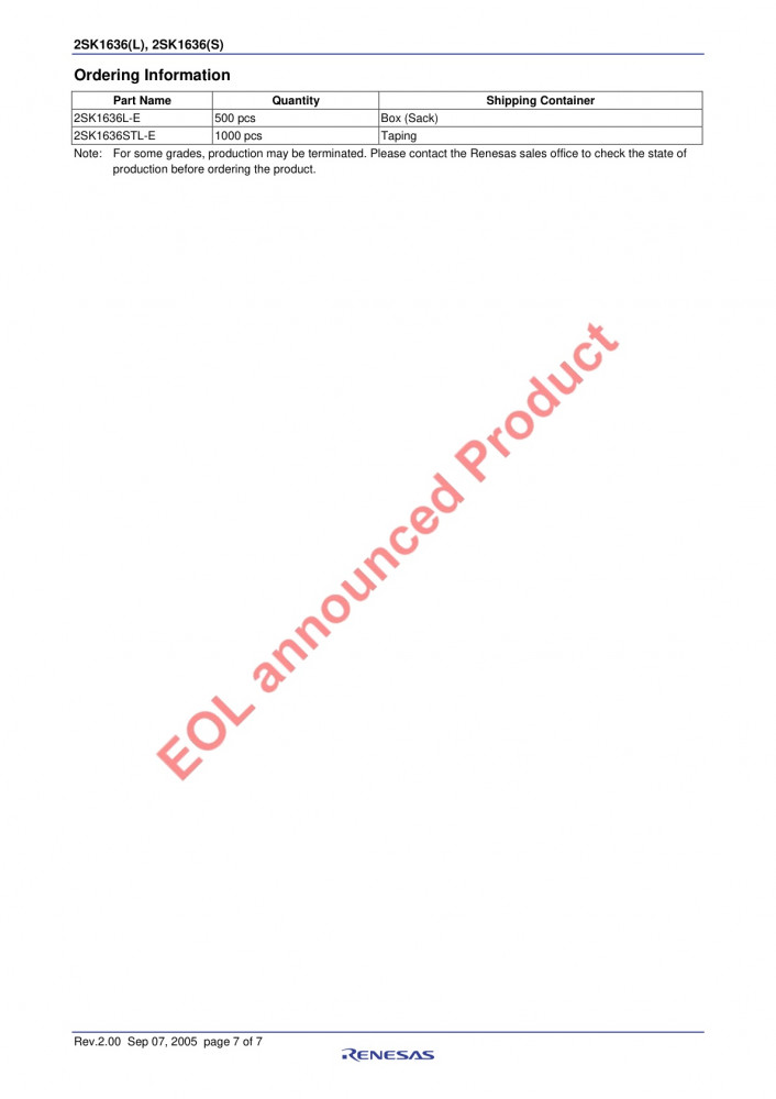 2SK1636L-E datasheet page 9