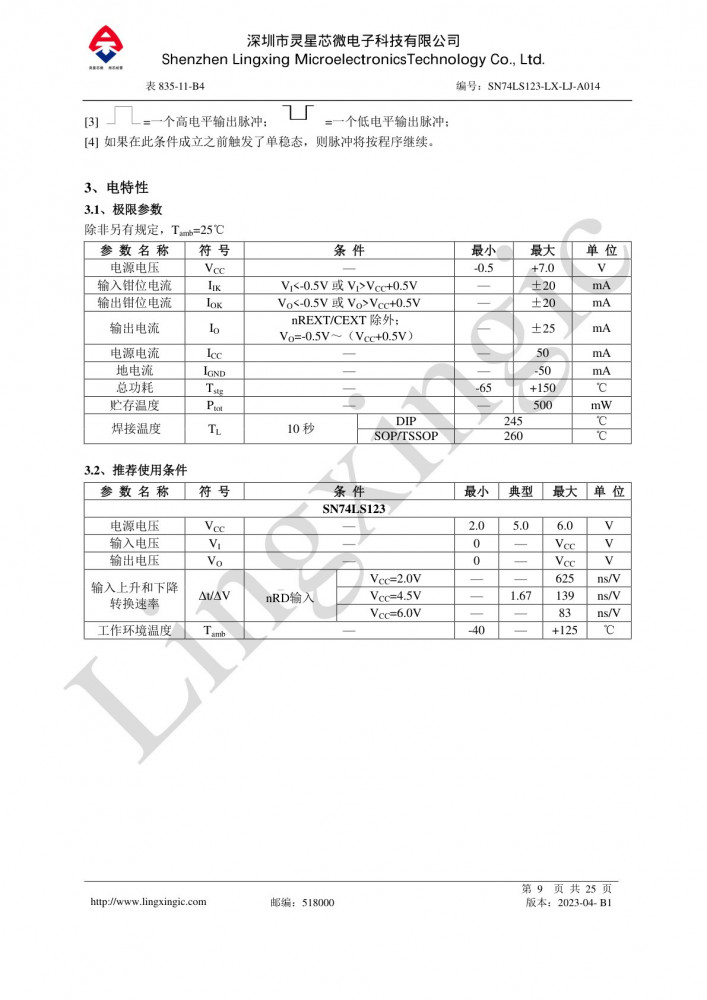 SN74LS123N(LX) datasheet page 9