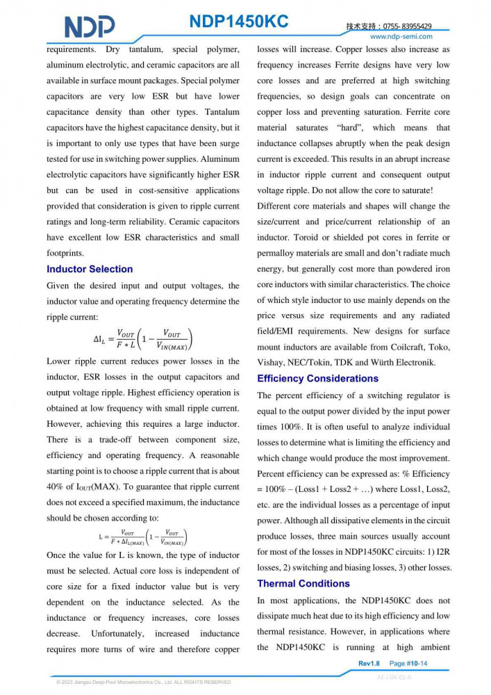 NDP1450KC datasheet page 10