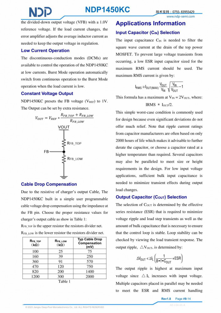 NDP1450KC datasheet page 9