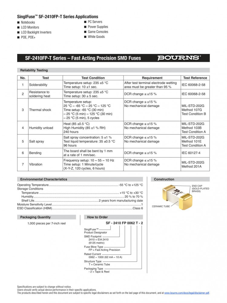 BOURNS SF-2410FP-T datasheet page 2