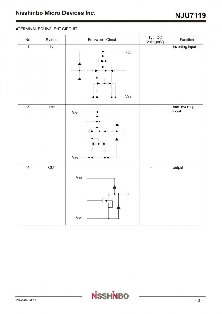 NJU7119 datasheet page 3