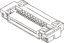0.50mm Pitch Easy-On FFC/FPC Connector, 1.30mm Height, Right-Angle, Surface Mount, ZIF, Bottom Contact Style, 40 Circuits