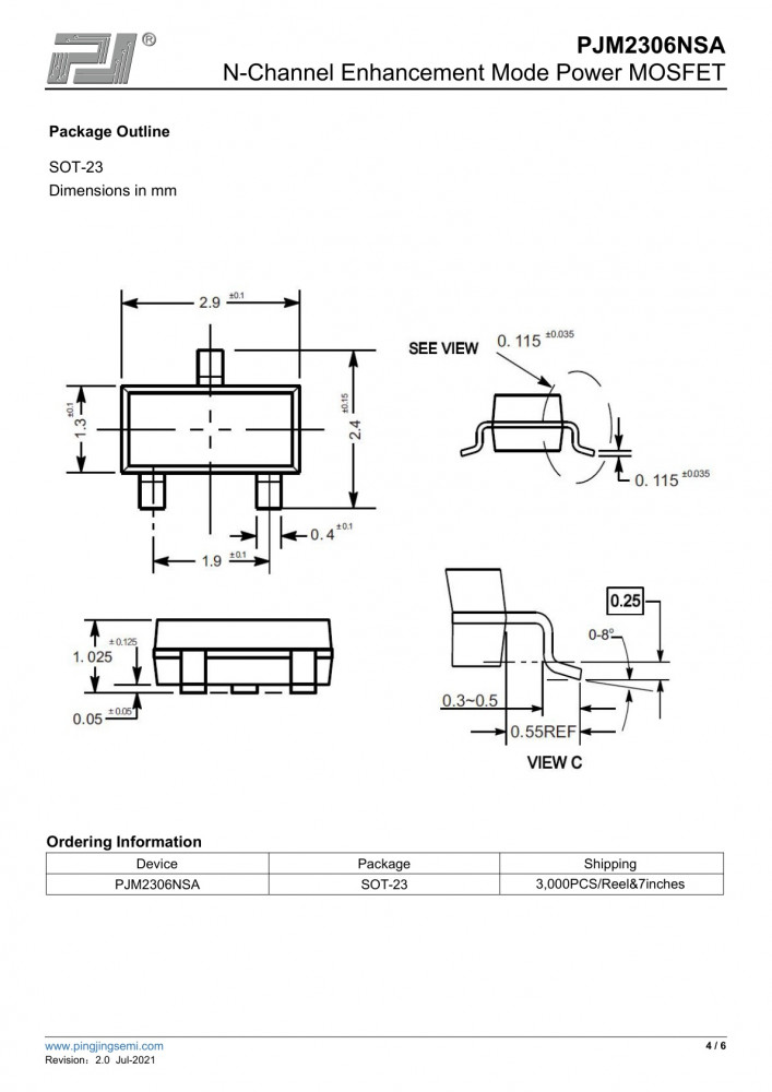 PJM2306NSA datasheet page 5