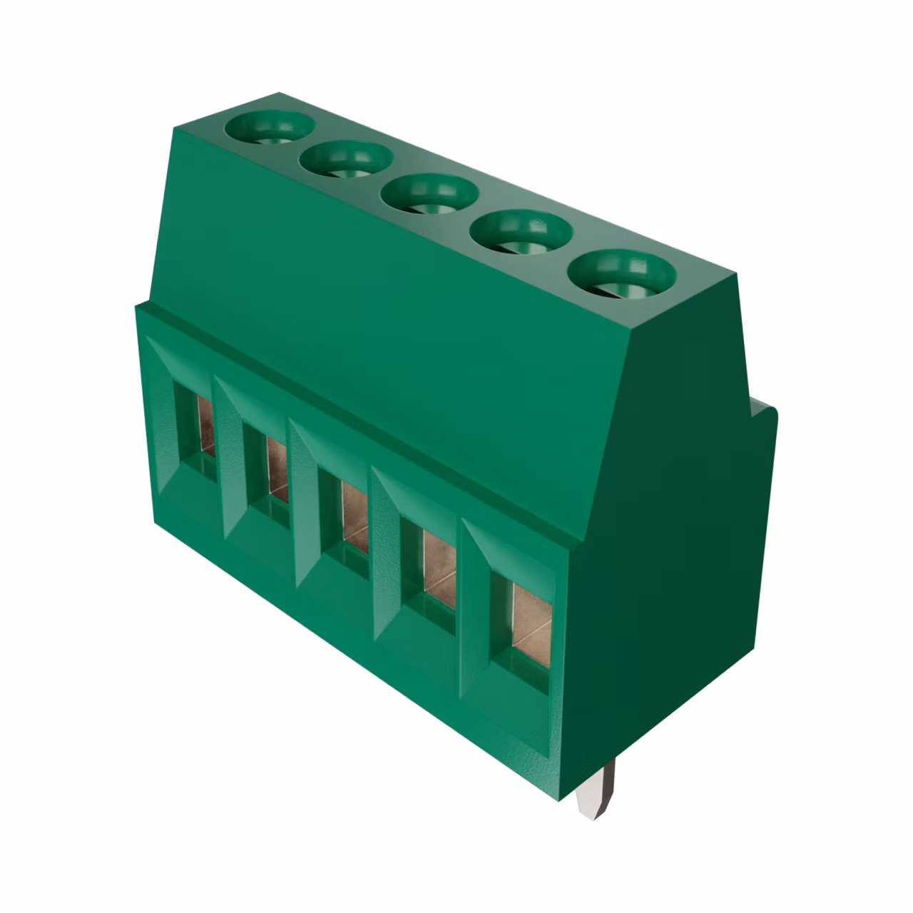 2.54mm Pitch Beau Eurostyle Fixed Mount PCB Terminal Block, Green, 5 Circuits for sale