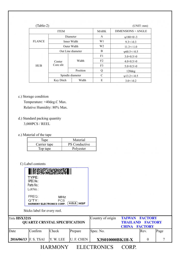X3S010000BK1H-X specification page 7