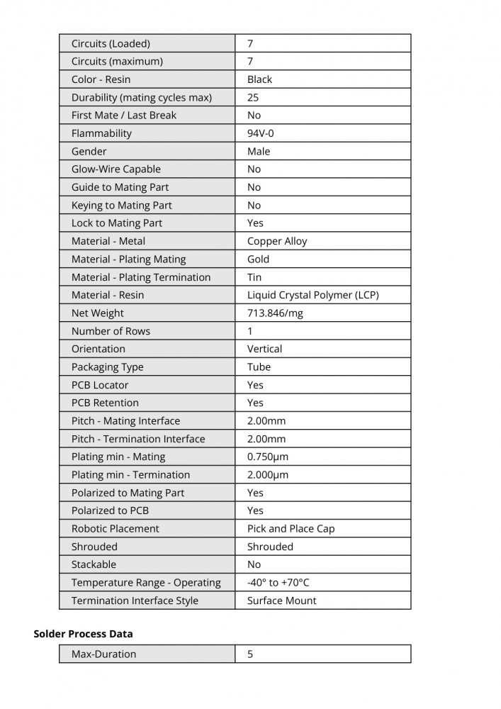 Molex Milli-Grid product specification page 3