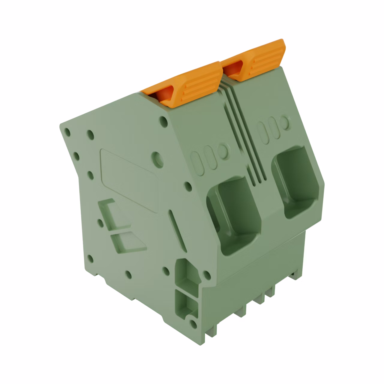 15.00mm Pitch Lever Activated Fixed Mount PCB Terminal Block, 35° Wire Entry, Bussed Terminals, 2 Circuits for sale