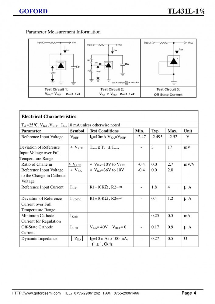 TL431L-1% technical document page 4
