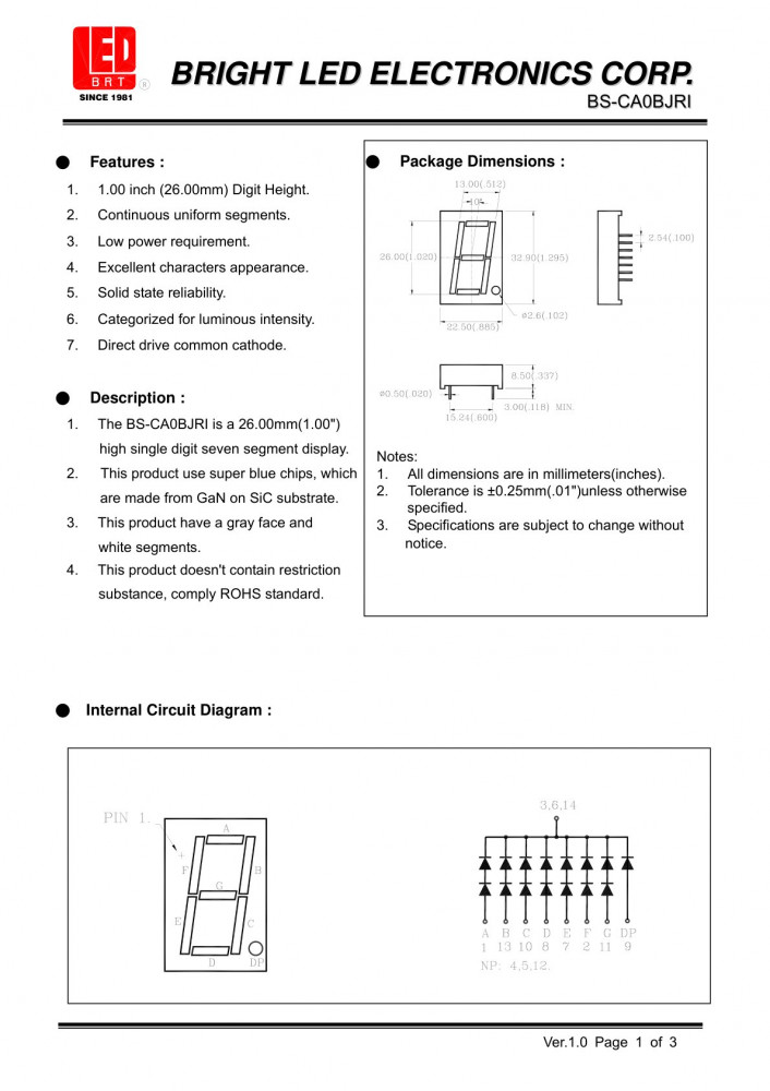 BS-CA0BJRI datasheet page 1 preview