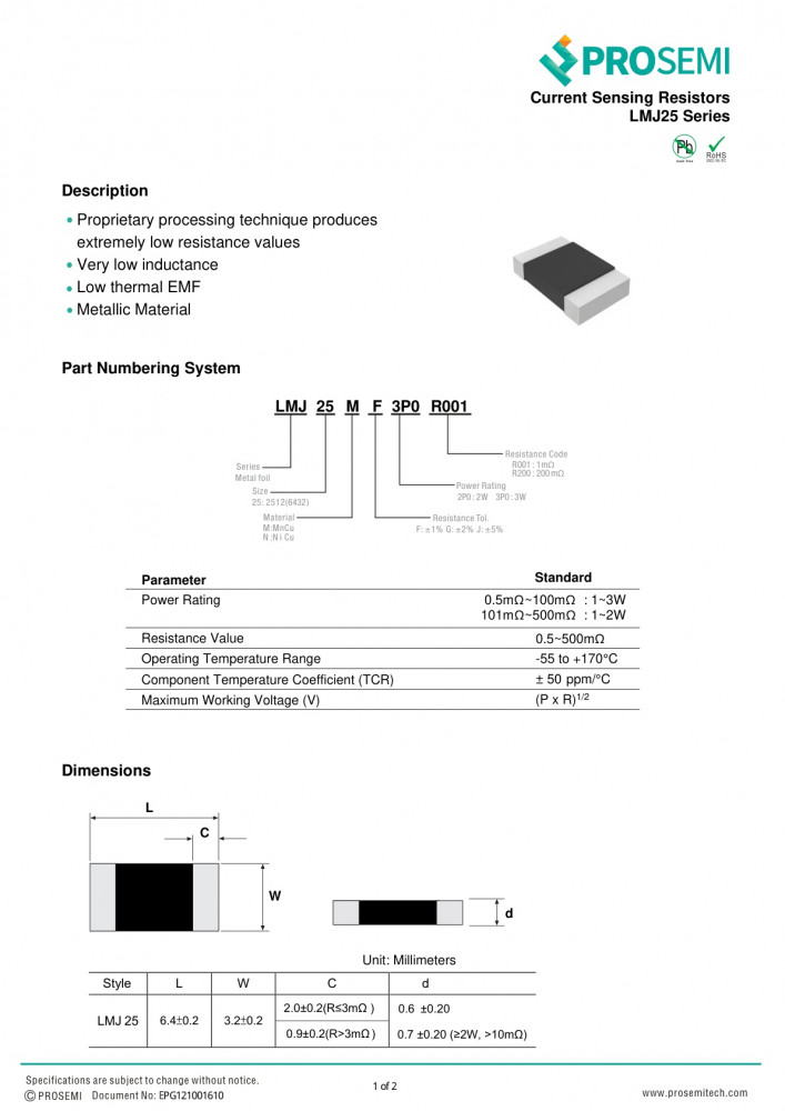 LMJ25 series technical document page 1