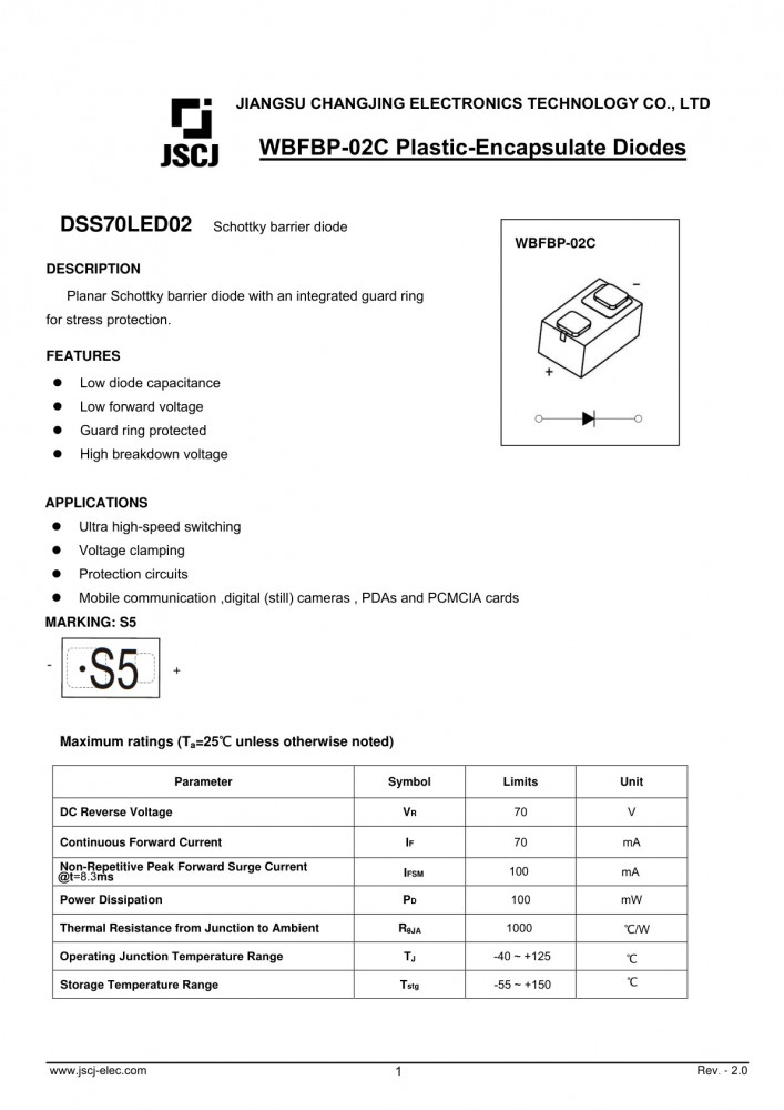DSS70LED02 datasheet page 1