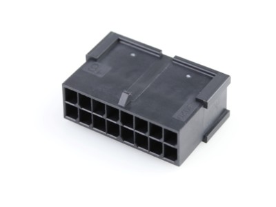 Micro-Fit 3.0 Plug Housing, Dual Row, 16 Circuits, UL 94V-2, Glow-Wire Capable, Black for sale