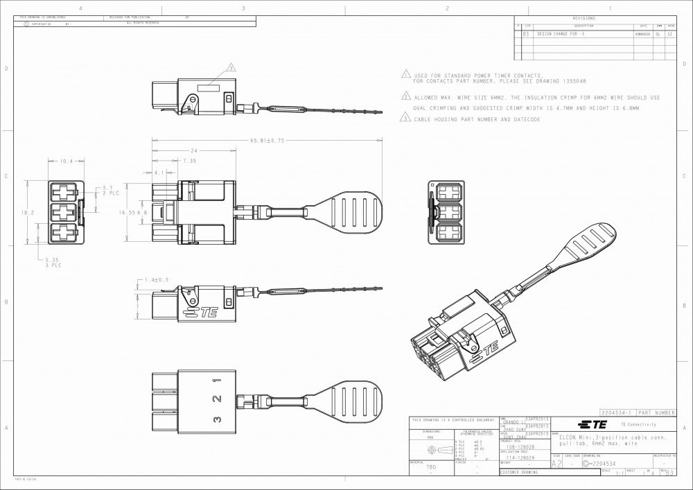 TE Connectivity 2204534-1 drawing page 1