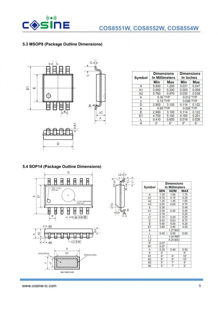 COS8552W datasheet page 9
