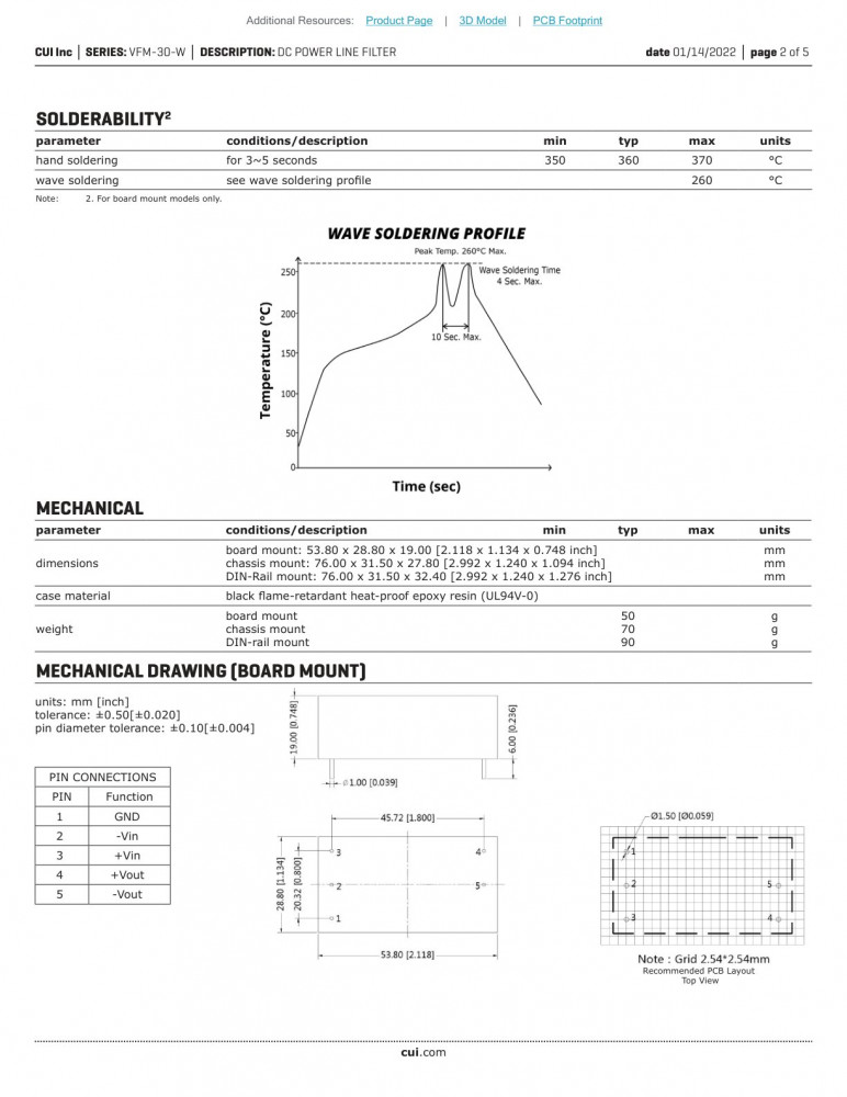 VFM-30-W-T datasheet page 2