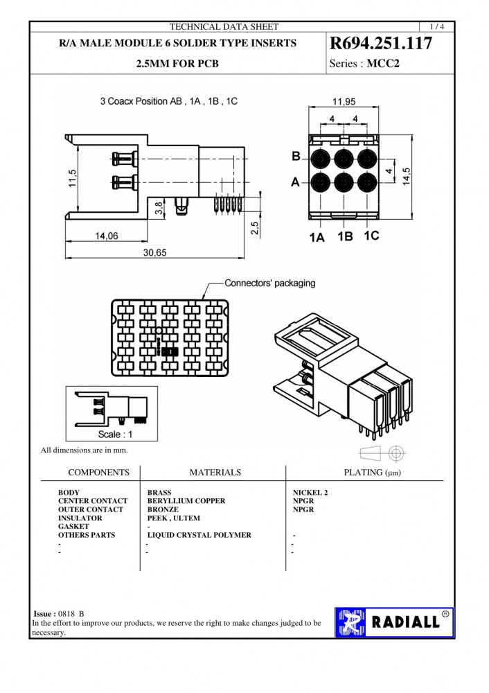 Radiall R694251117 technical document page 1