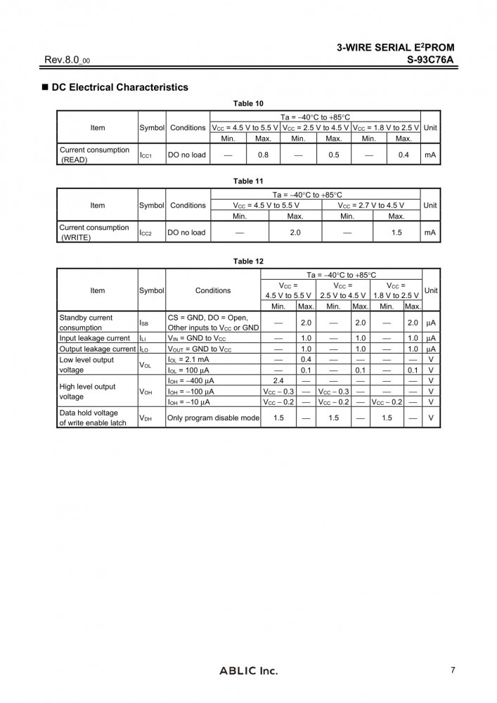 S-93C76A datasheet page 7