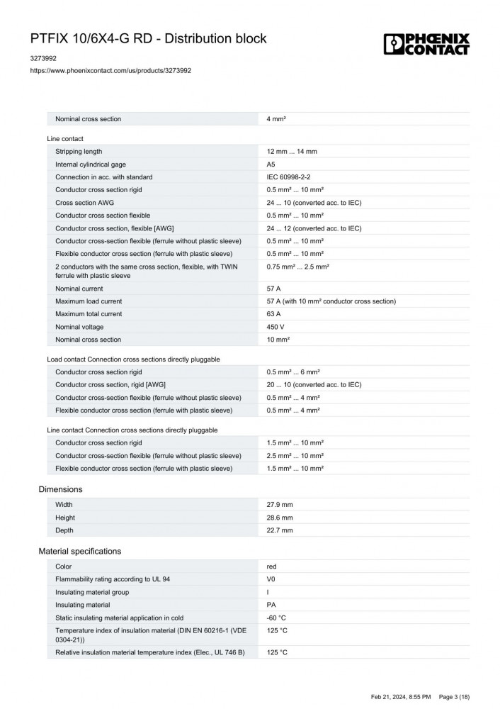 Phoenix Contact 3273992 technical document page 3