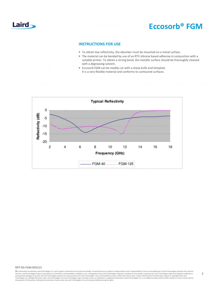 Laird Eccosorb FGM technical document page 2