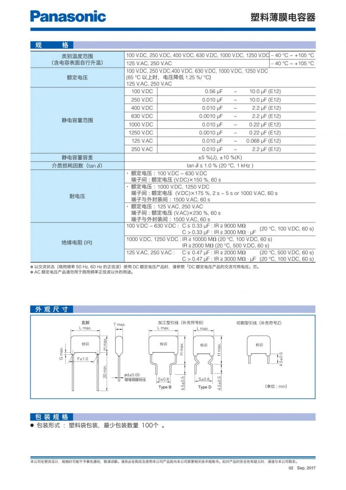 ECQE(F) datasheet page 2
