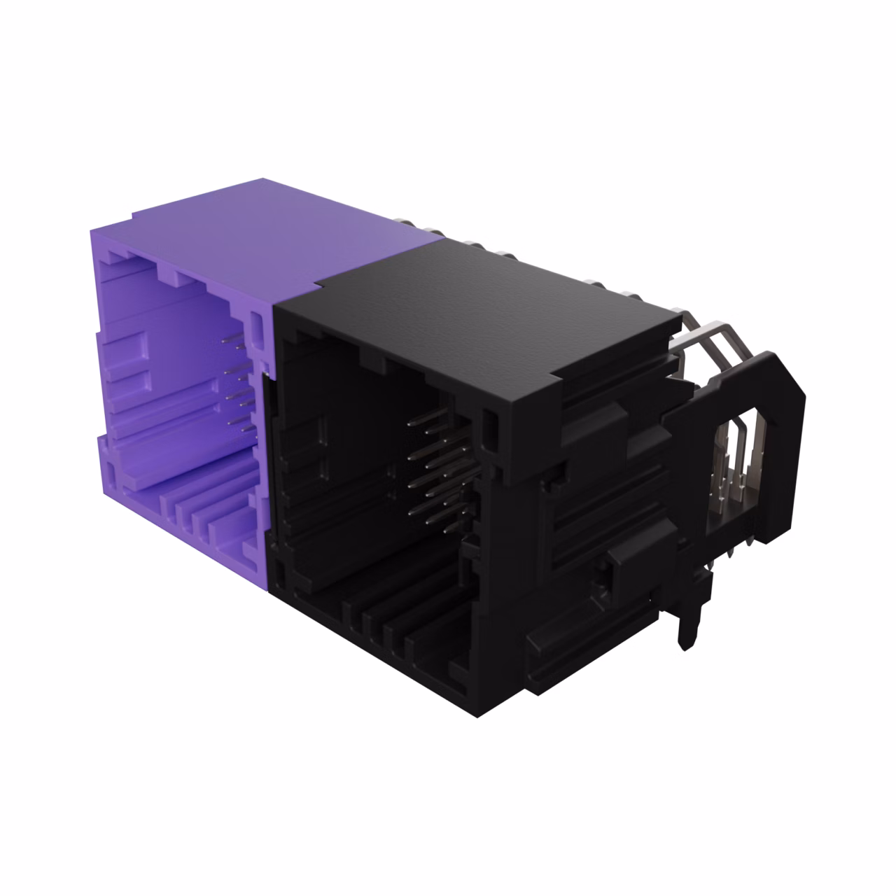 stAK50h 2 Bay Right-Angle Hybrid Header, 64 Circuits, Bay 1: 32 Circuits/Key 4/Purple; Bay 2: 32 Circuits/Key 1/Black; Tube for sale