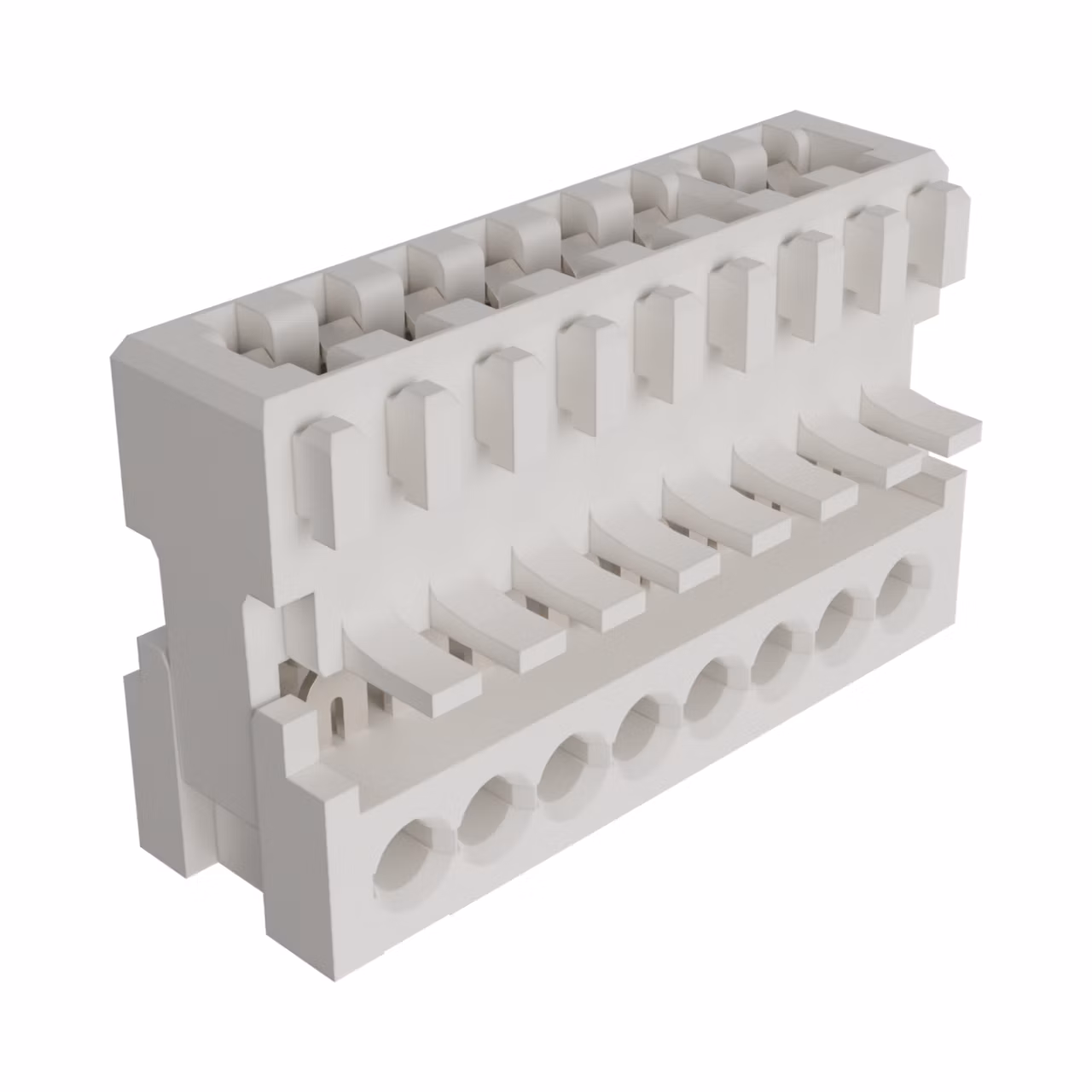 Appli-Mate RAST 2.5 Female Connector, 2.50mm Pitch, 8 Circuits, All Position Keys, Closed Endwalls, Polarizing Rib Between Circuits 6 & 7 for sale