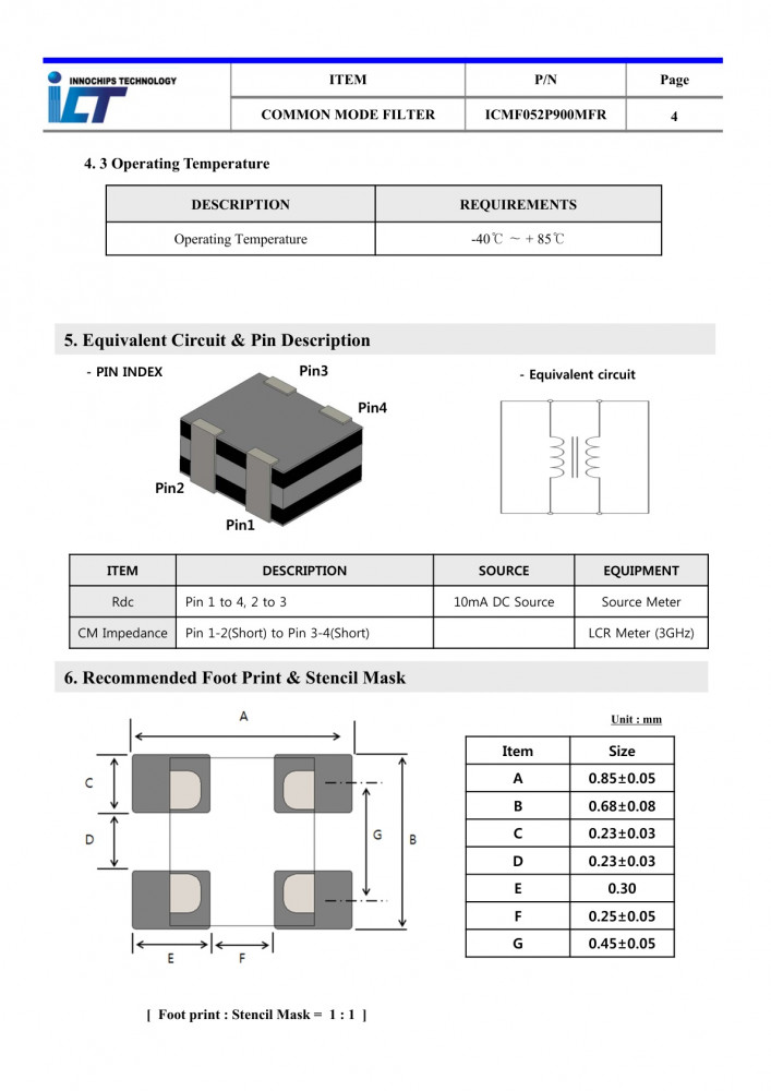 ICMF052P900MFR datasheet page 4