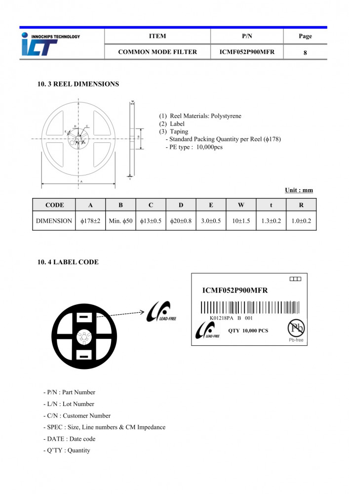 ICMF052P900MFR datasheet page 8