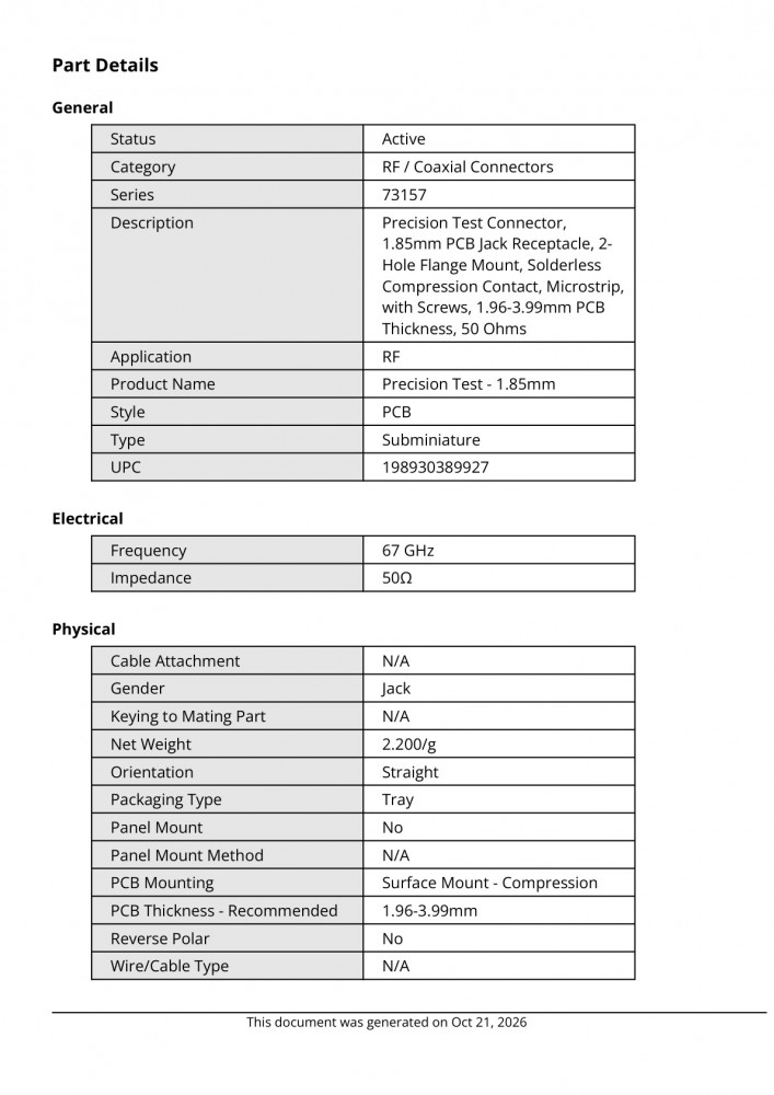 Technical document image 2 for MOLEX 731570272