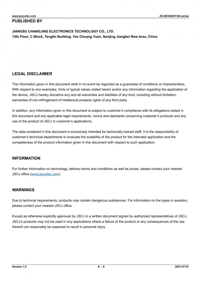 AD-BC847-B technical document page 6